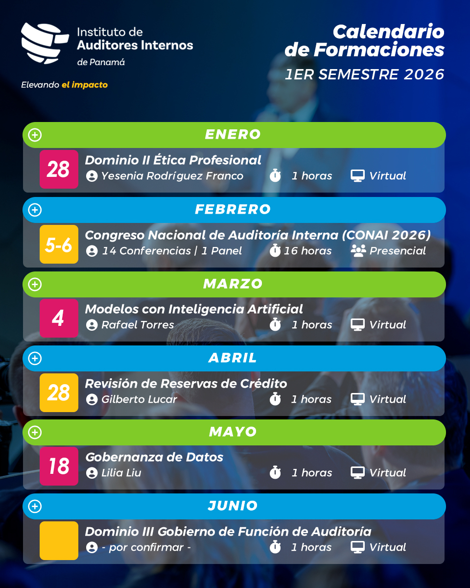 Calendario de Formaciones para el 1er semestre de 2026